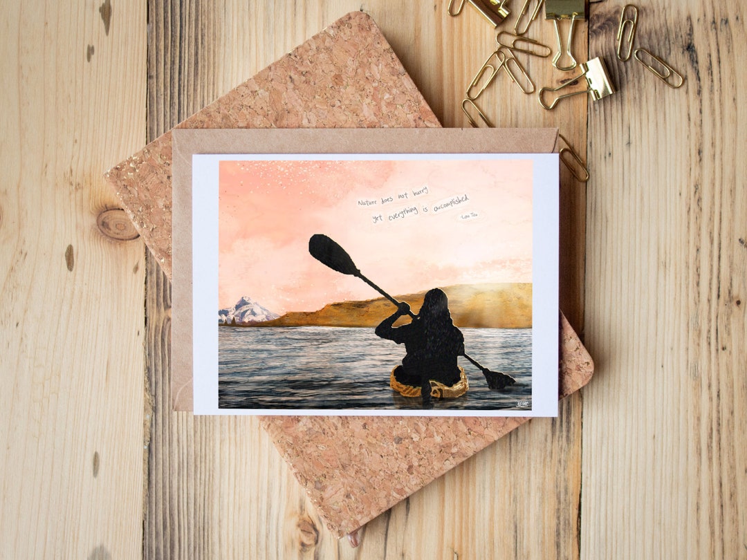 Kayaking Columbia River Gorge Greeting Card: Mt. Hood Art - Etsy