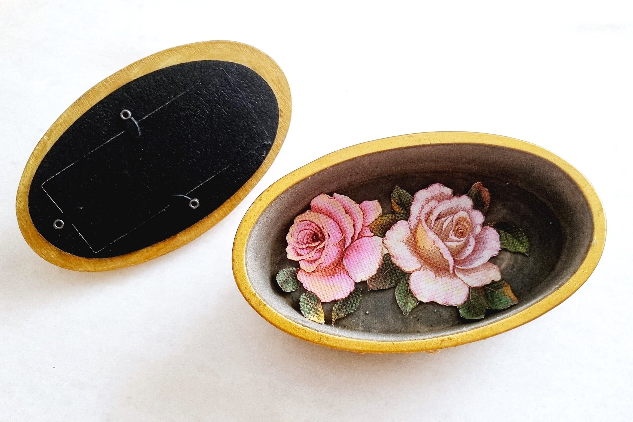 Vintage European Style Double Photo Frame Lid Trinket Box Hand Crafted ...