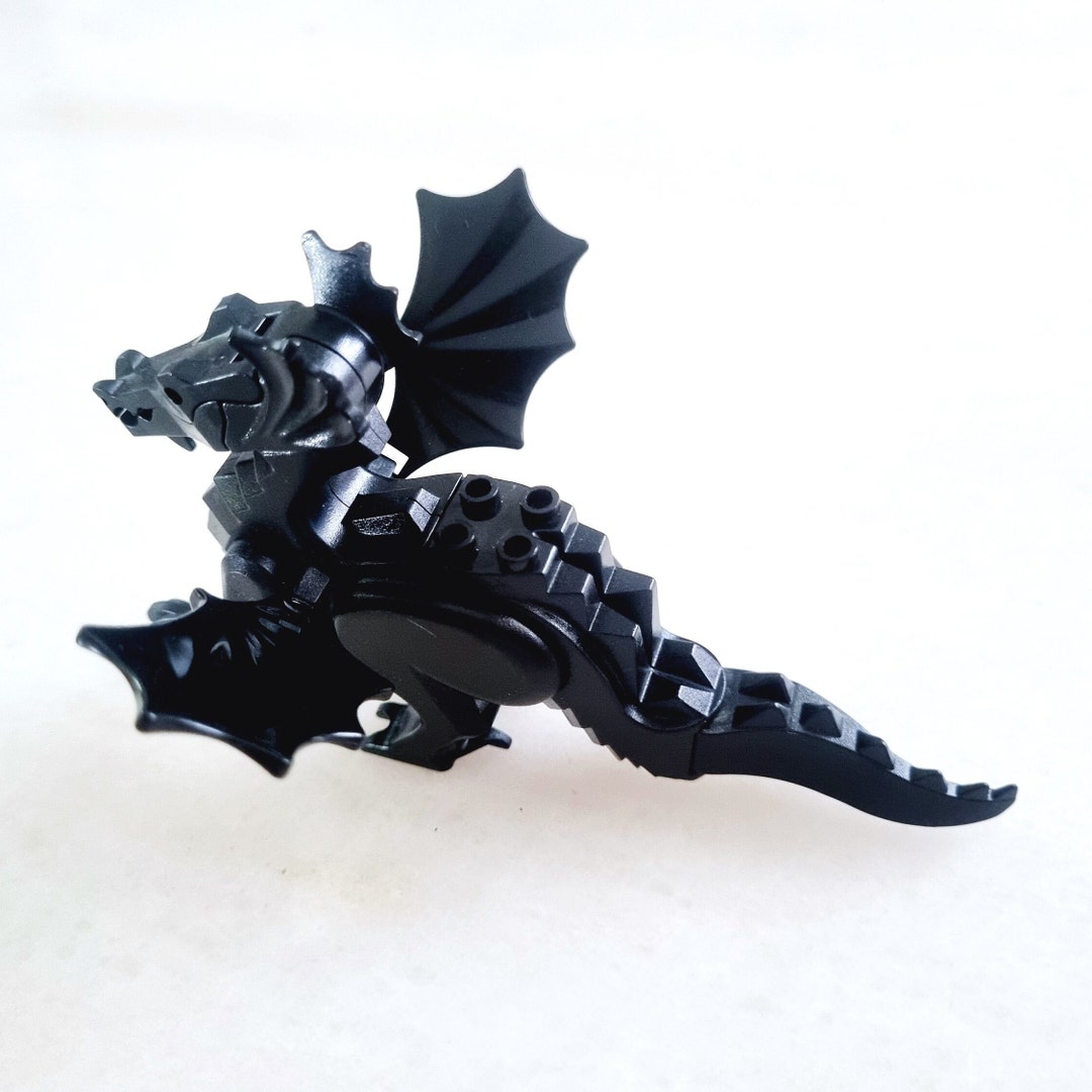 Vintage Extremely Rare Black Wings Lego Black Dragon Display Figurine ...