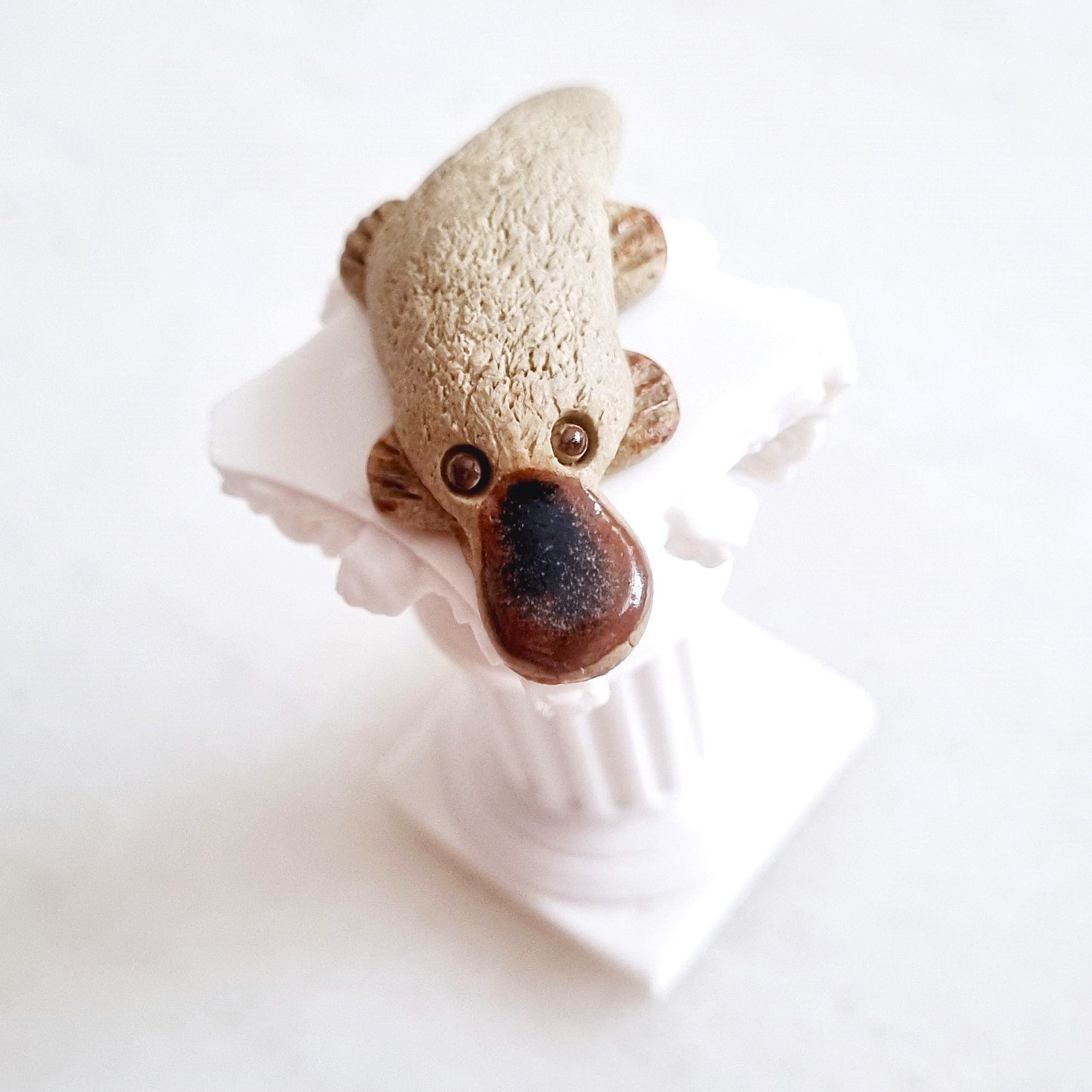 Vintage Miniature Platypus Figurine | Greek Column Pedestal Stand ...