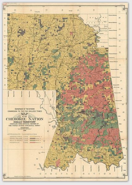 Historical Cherokee Maps Blank Card Set Tsalagi Cherokee | Etsy