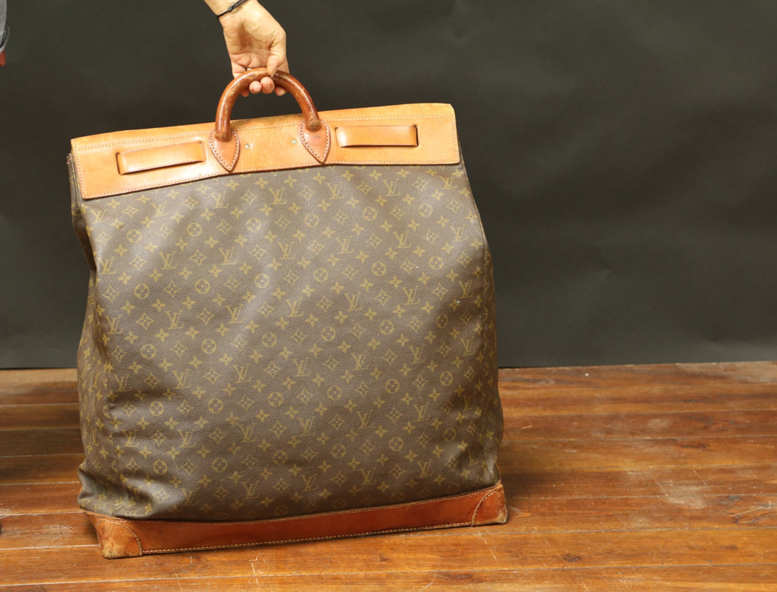 Bag Steamer Bag Leather and Monogram Canvas - Etsy