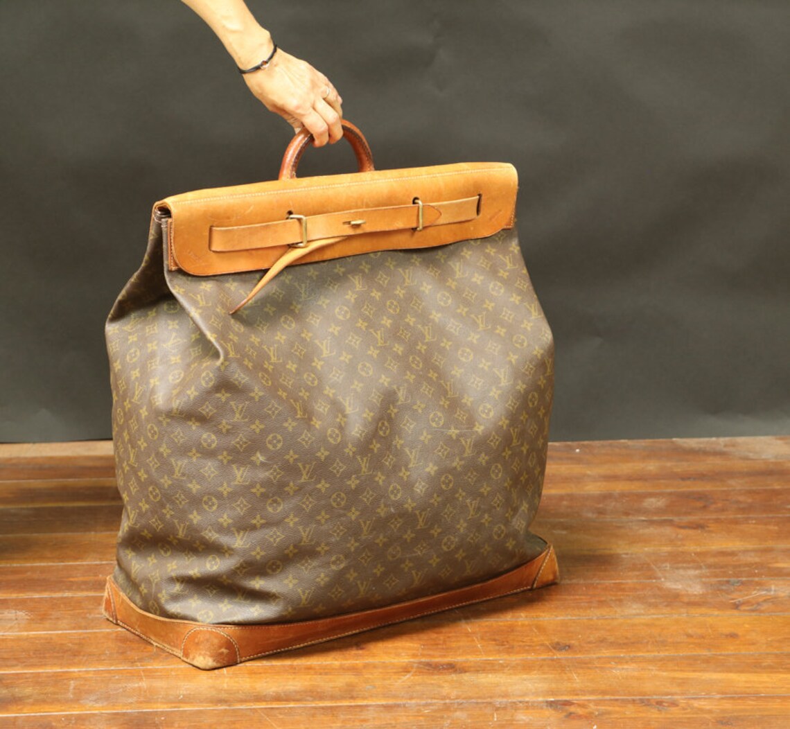 Bag Steamer Bag Leather and Monogram Canvas - Etsy