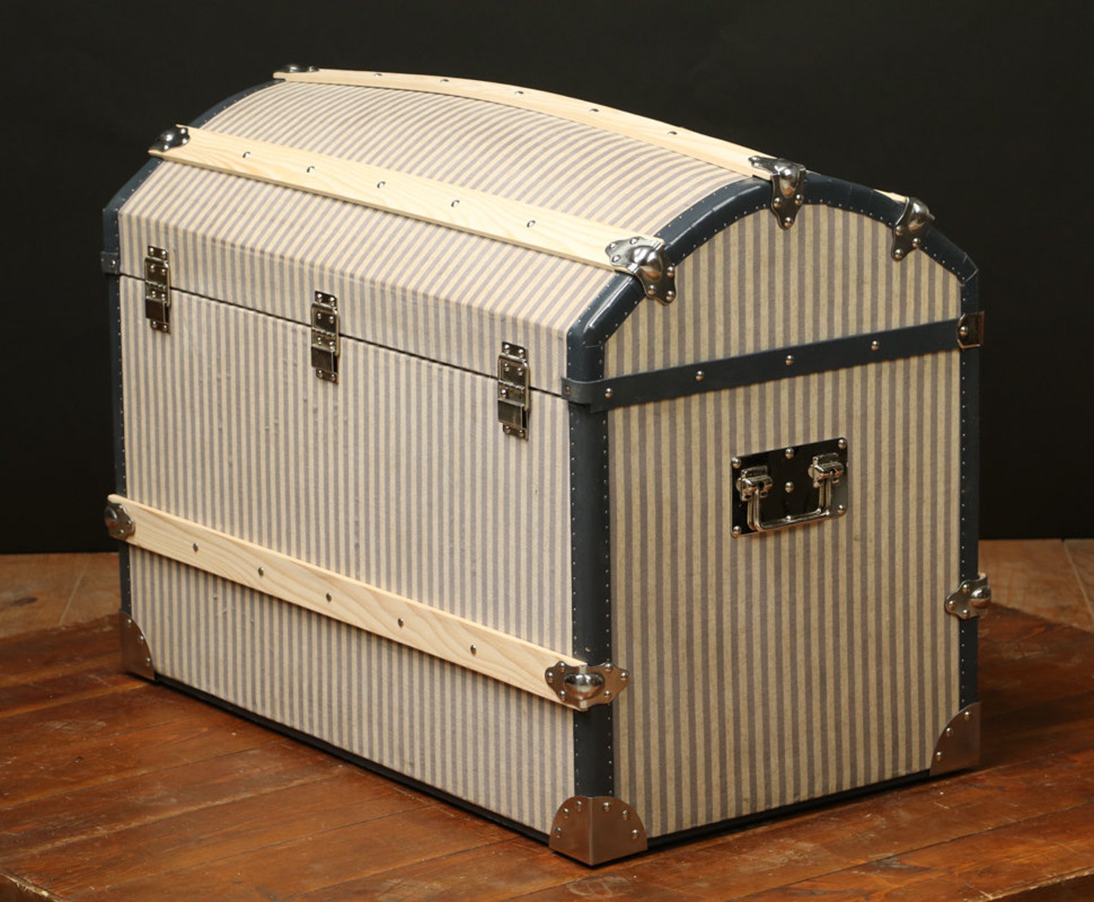 Curved Trunk With Stripped Canvas - Etsy