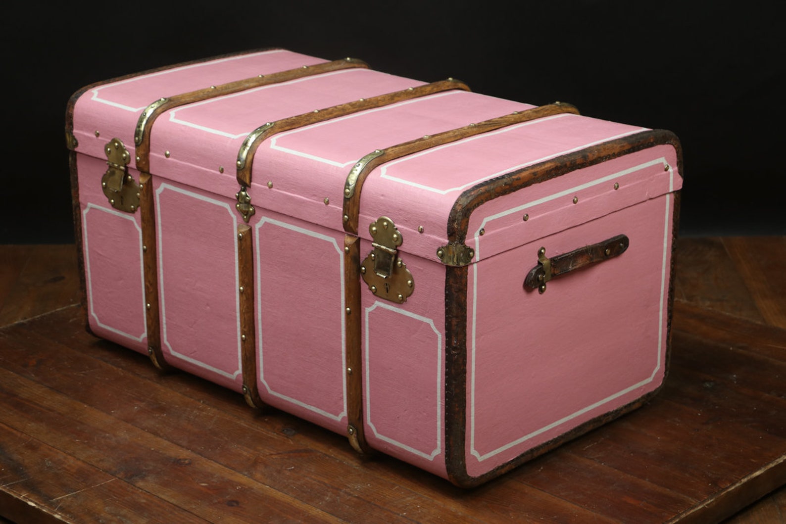 Pink Curved Steamer Trunk - Etsy