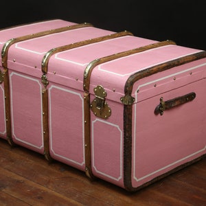 Pink Curved Steamer Trunk - Etsy