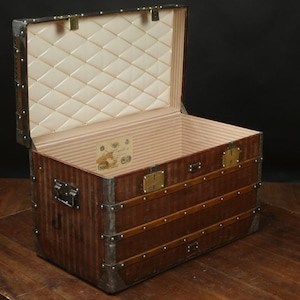 Louis Vuitton Steamer Trunk in Red Striped Canvas - Etsy