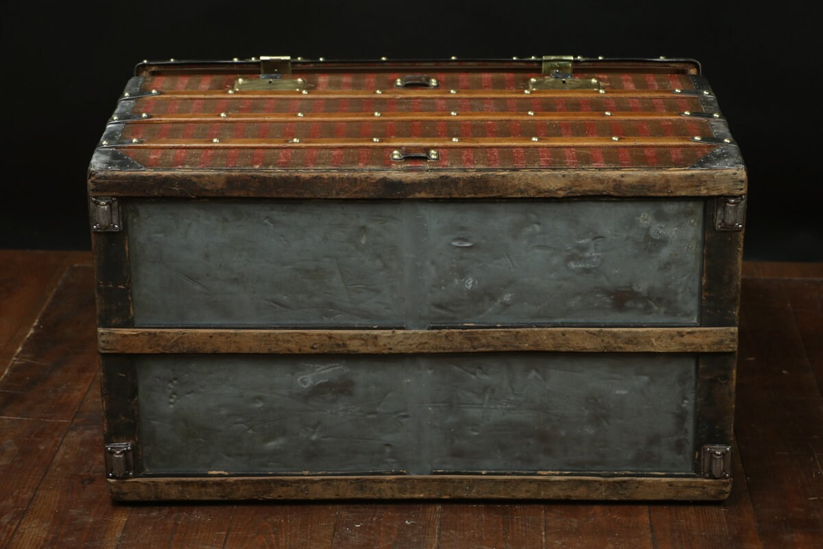 Louis Vuitton Steamer Trunk in Red Striped Canvas - Etsy