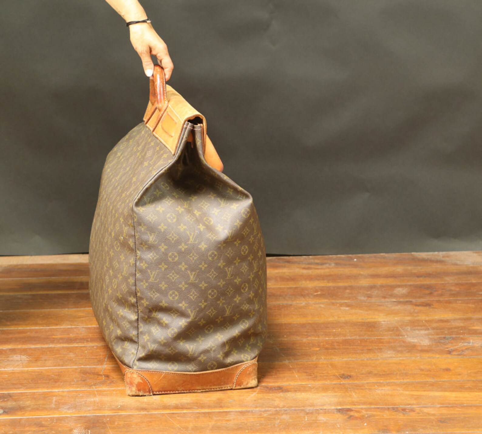 Bag Steamer Bag Leather and Monogram Canvas - Etsy