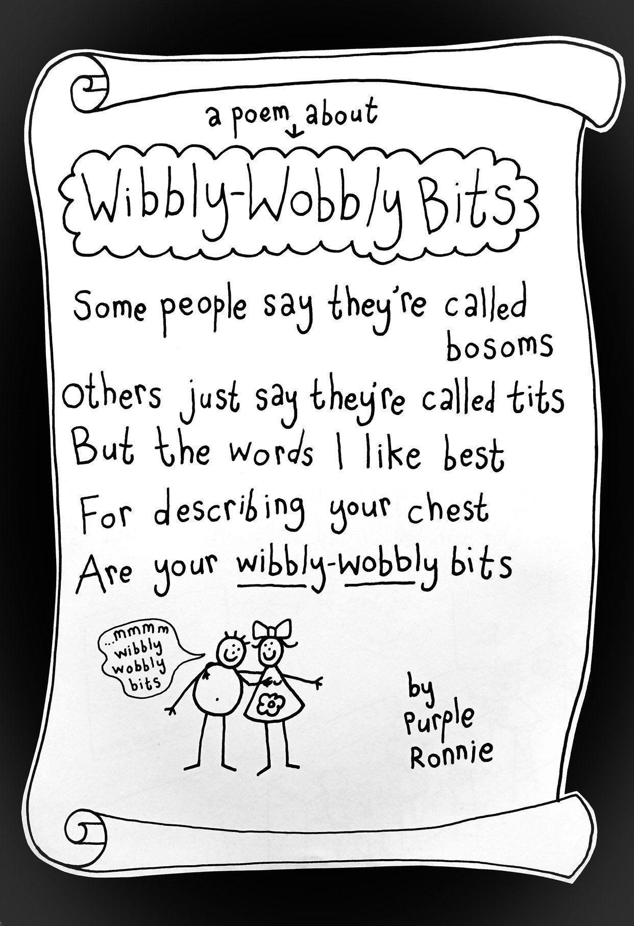 Purple Ronnie Poster Page / Wibbly Wobbly Bits Poem / | Etsy