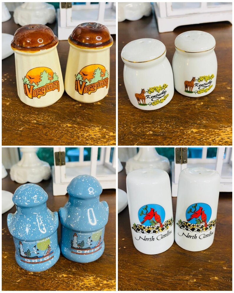 Vintage State Souvenir Salt Shaker Sets - Etsy