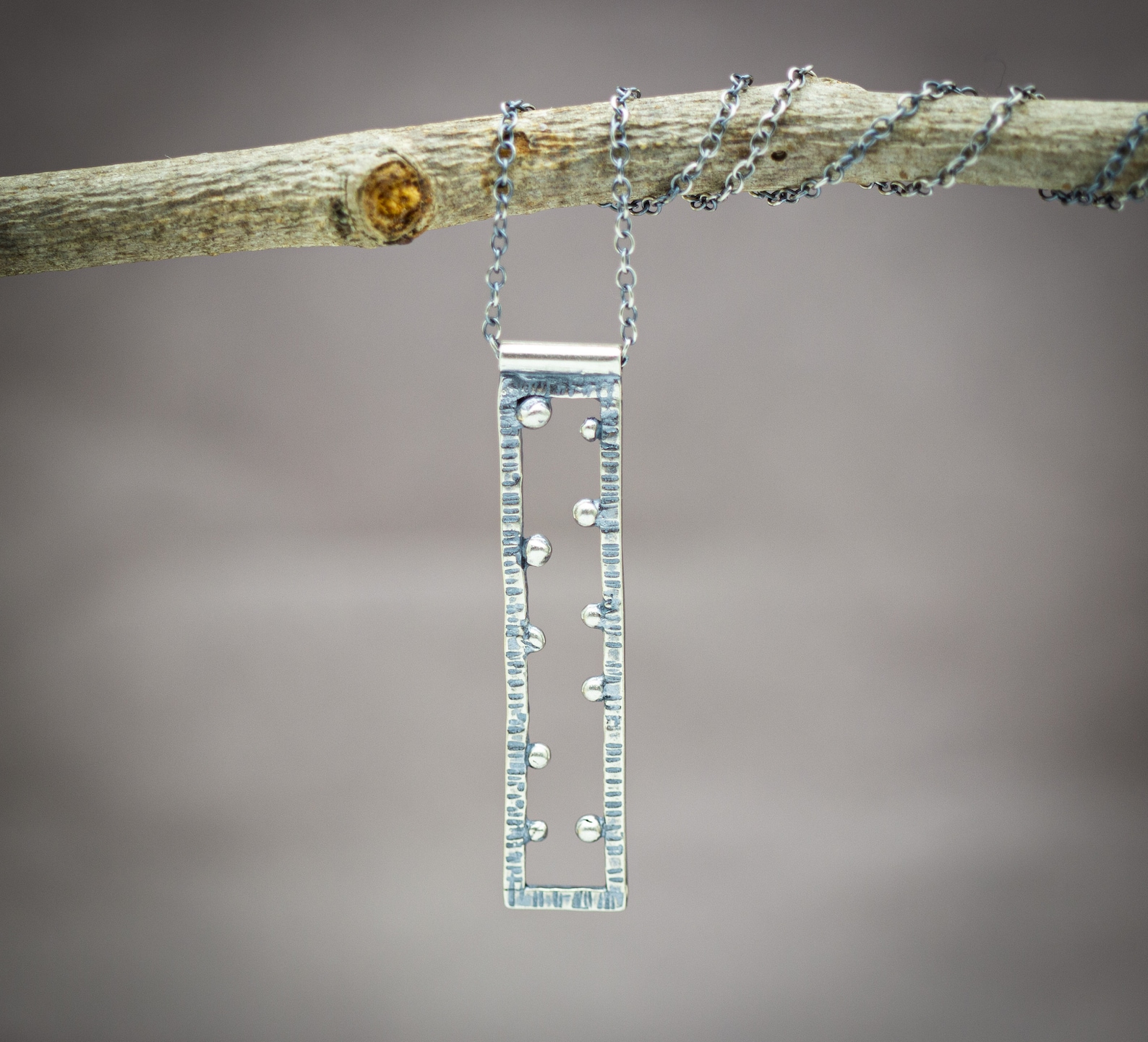 Rectangle Necklace Geometric Sterling Silver Pendant Necklace - Etsy