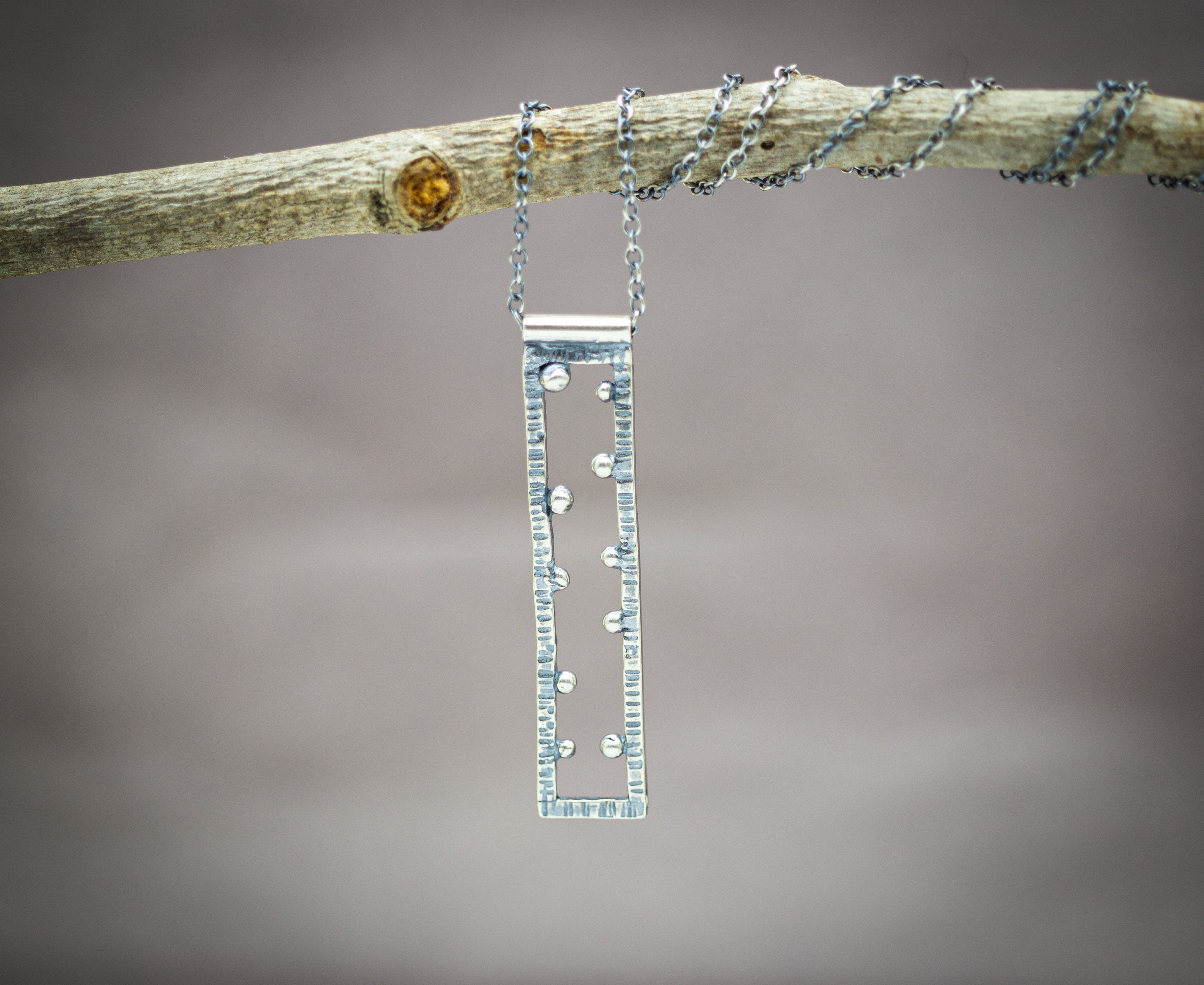 Rectangle Necklace Geometric Sterling Silver Pendant Necklace - Etsy