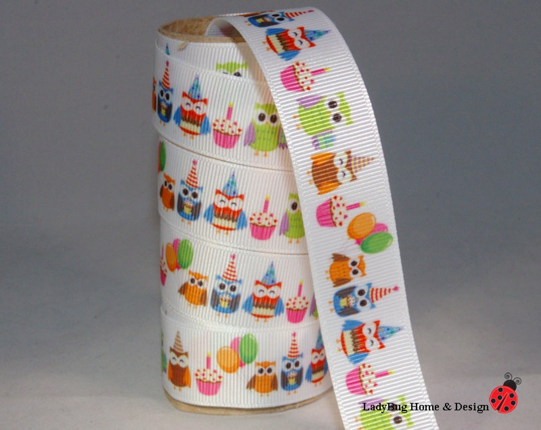 7/8 22mm Owl Party Birthday Grosgrain Ribbon 1 Yard - Etsy