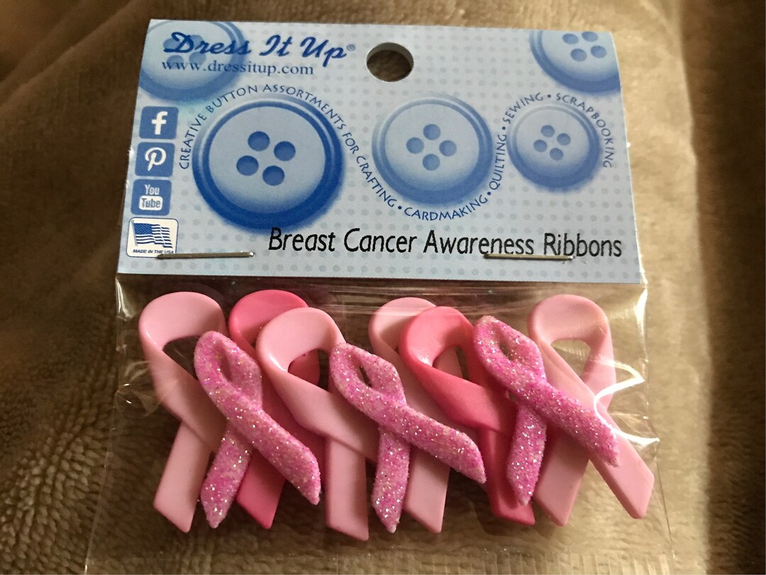 Breast Cancer Awareness Shank Buttons & Embellishments - Etsy