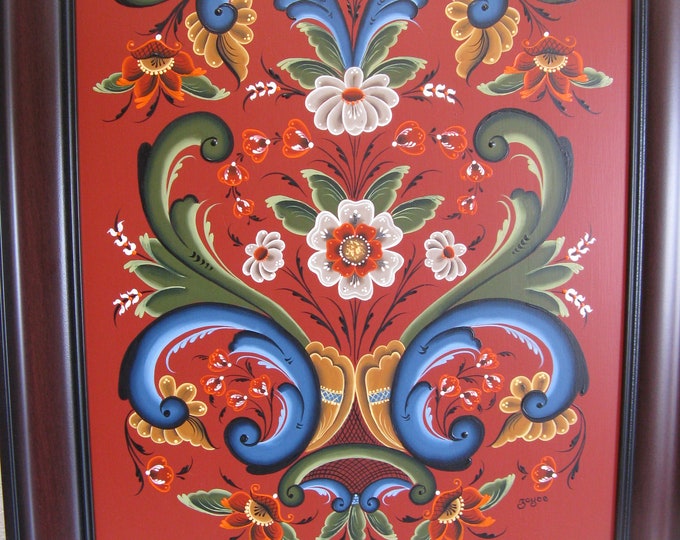 Norwegian Rosemaled on a 8 Inch Wood Plate - Etsy