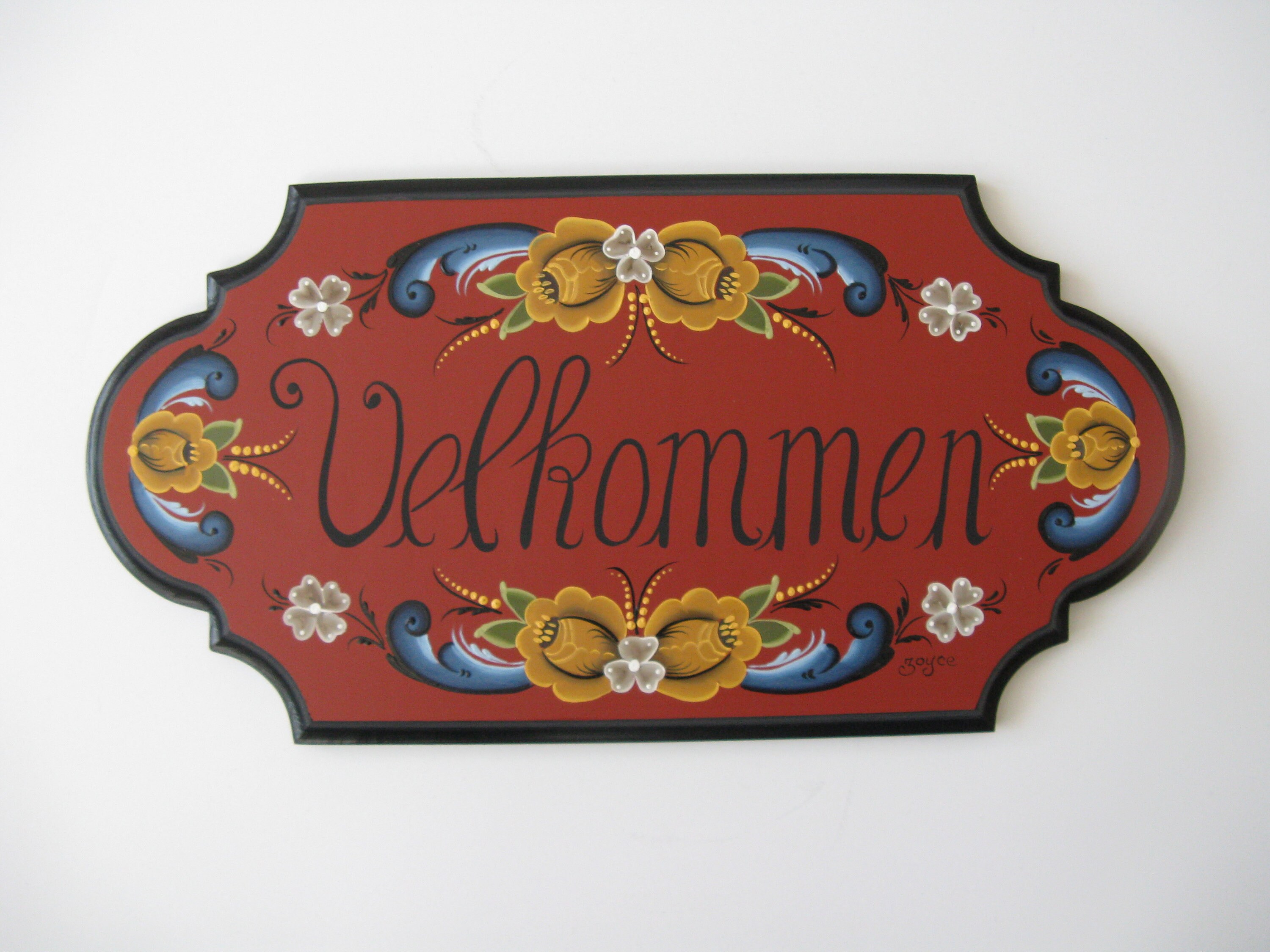 Norwegian Rosemaling Velkommen Sign - Etsy
