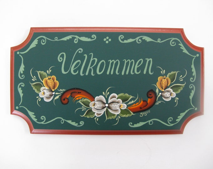 Norwegian Rosemaling Velkommen Sign - Etsy