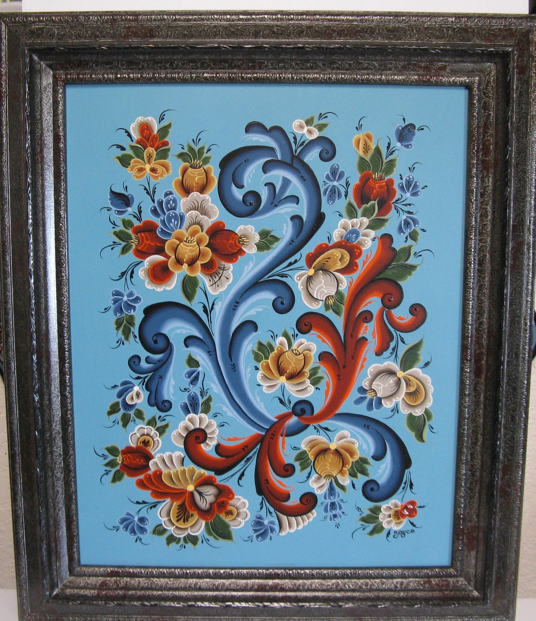 Norwegian Rosemaling as a Framed Painting - Price Reduced - Etsy