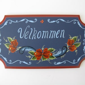Norwegian Rosemaling Velkommen Sign - Etsy