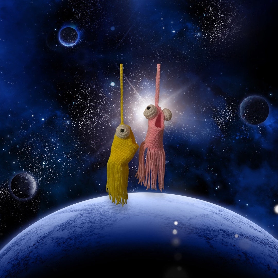 Yip Car Accessories Martians Crochet Monster Yip-yop Hanging Decorations Yipps Made to Order in ...