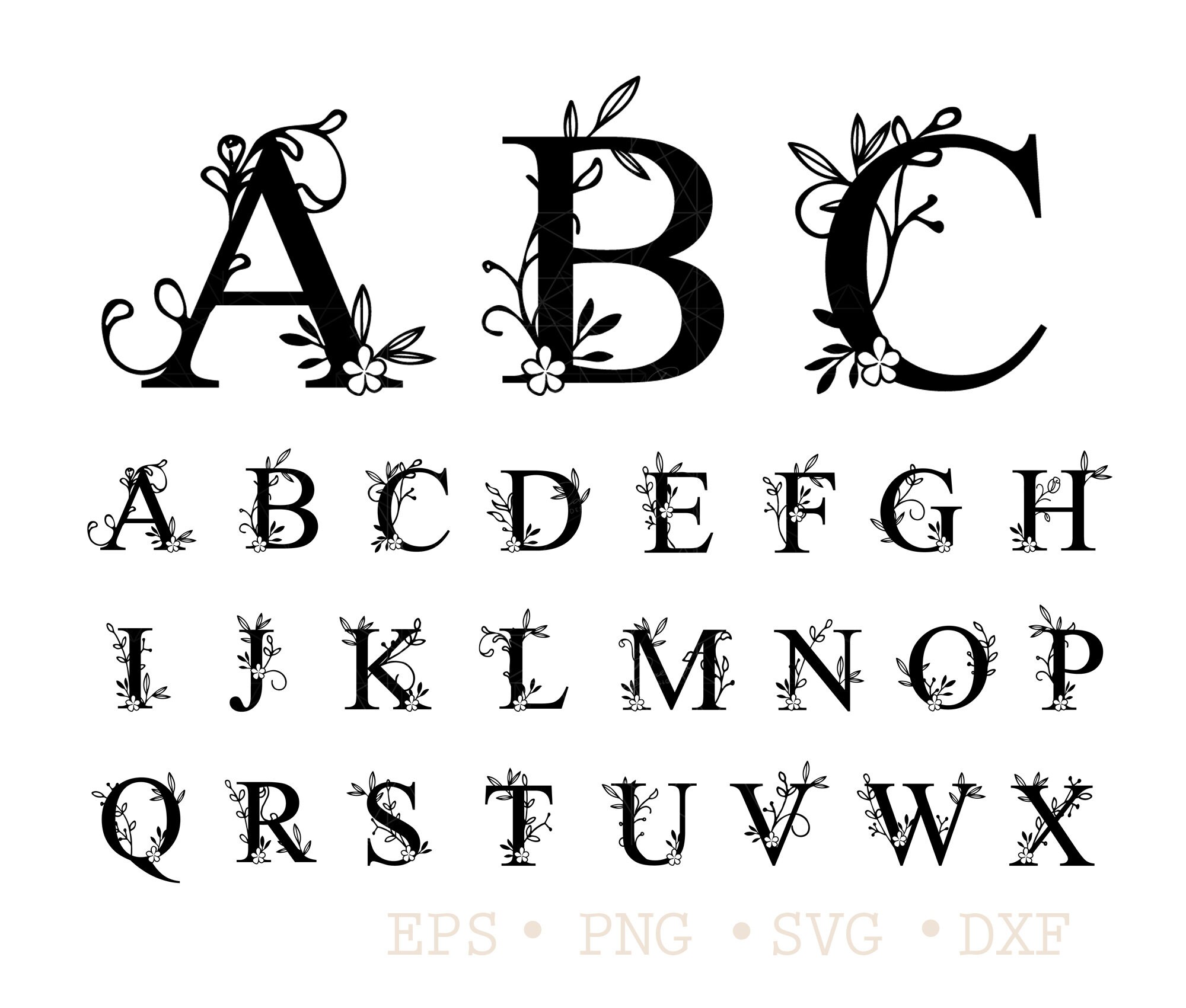 Floral Alphabet SVG Herbal Alphabet Svg Botanical Alphabet - Etsy Canada