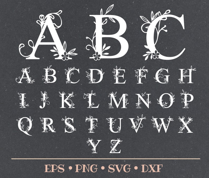 Floral Alphabet SVG Herbal Alphabet Svg Botanical Alphabet - Etsy Canada