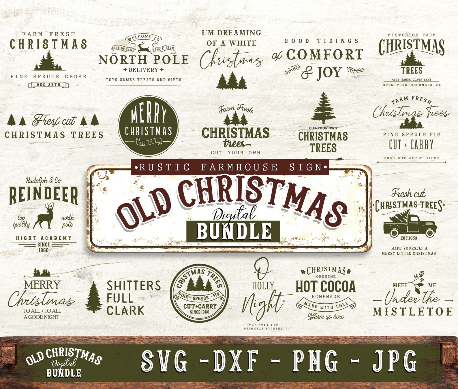 Farmhouse Christmas SVG Rustic Sign Cut Files Svg Dxf Png - Etsy