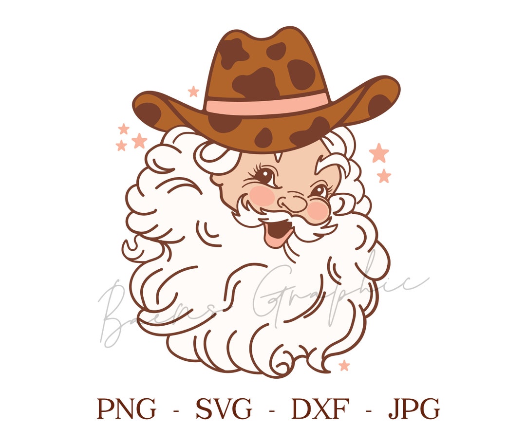 Retro Cowboy Santa Claus SVG PNG, Western Christmas SVG, Christmas ...