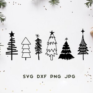 Christmas Trees SVG - Pine Hand Drawn Svg - Nordic Christmas Trees ...