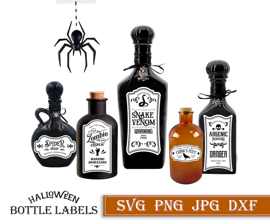 Halloween Potion Bottle Labels Svg Vintage Halloween Svg - Etsy