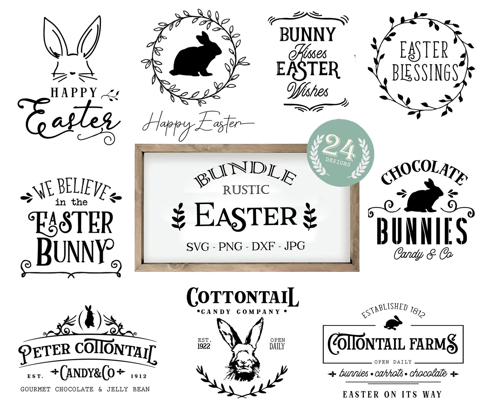 Easter Svg Bundle Easter Svg Easter Decor Svg Happy Easter - Etsy