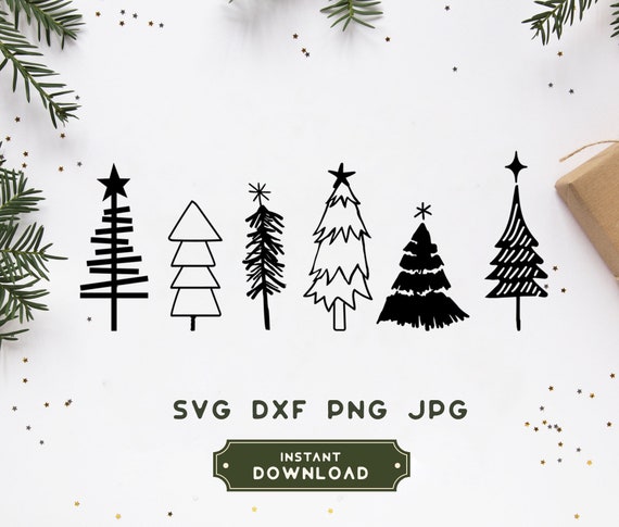 Christmas Trees SVG Pine Hand Drawn Svg Nordic Christmas | Etsy Canada