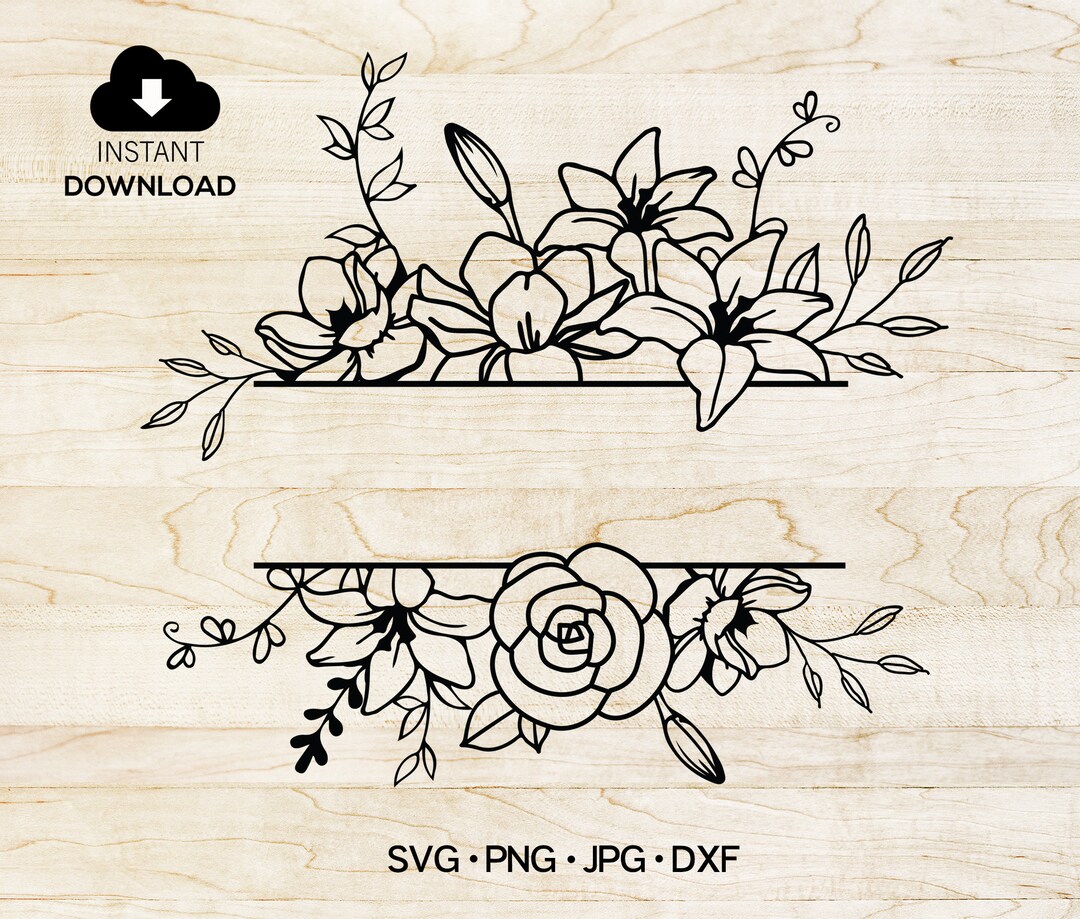 Floral Monogram SVG: Flower Border Cut File (digital Download) - Etsy UK