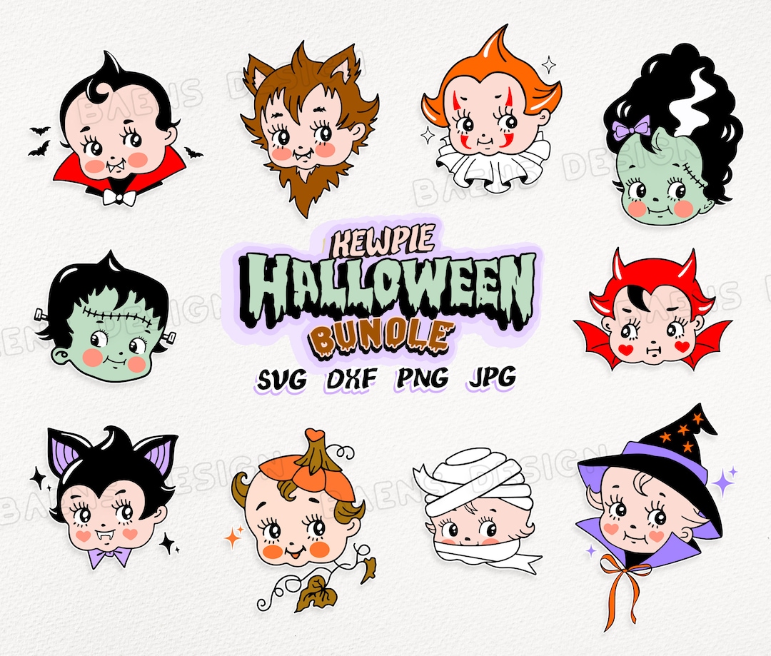 Kewpie Halloween Monsters SVG Bundle (digital Download) - Etsy