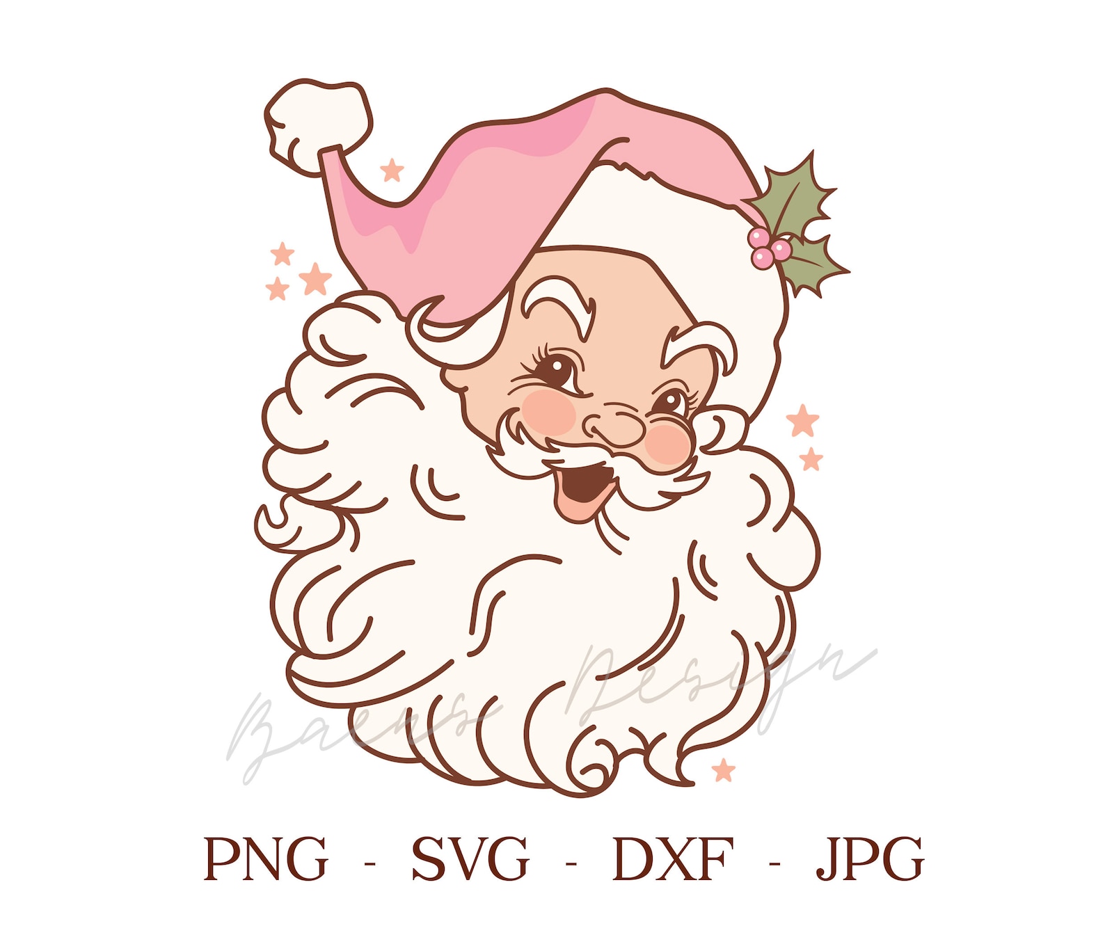 Retro Pink Santa Claus SVG PNG Christmas SVG Christmas - Etsy