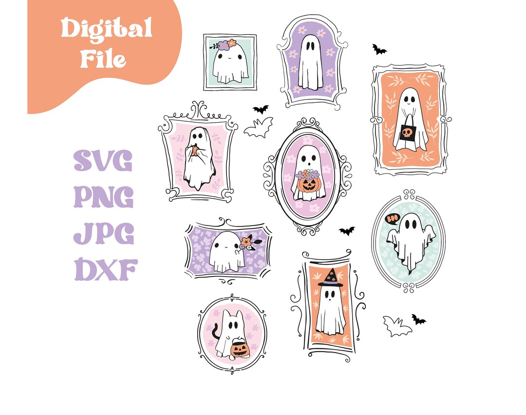 Halloween Svg Png, Ghost Svg, Halloween Frames With Ghosts, Ghost Png ...