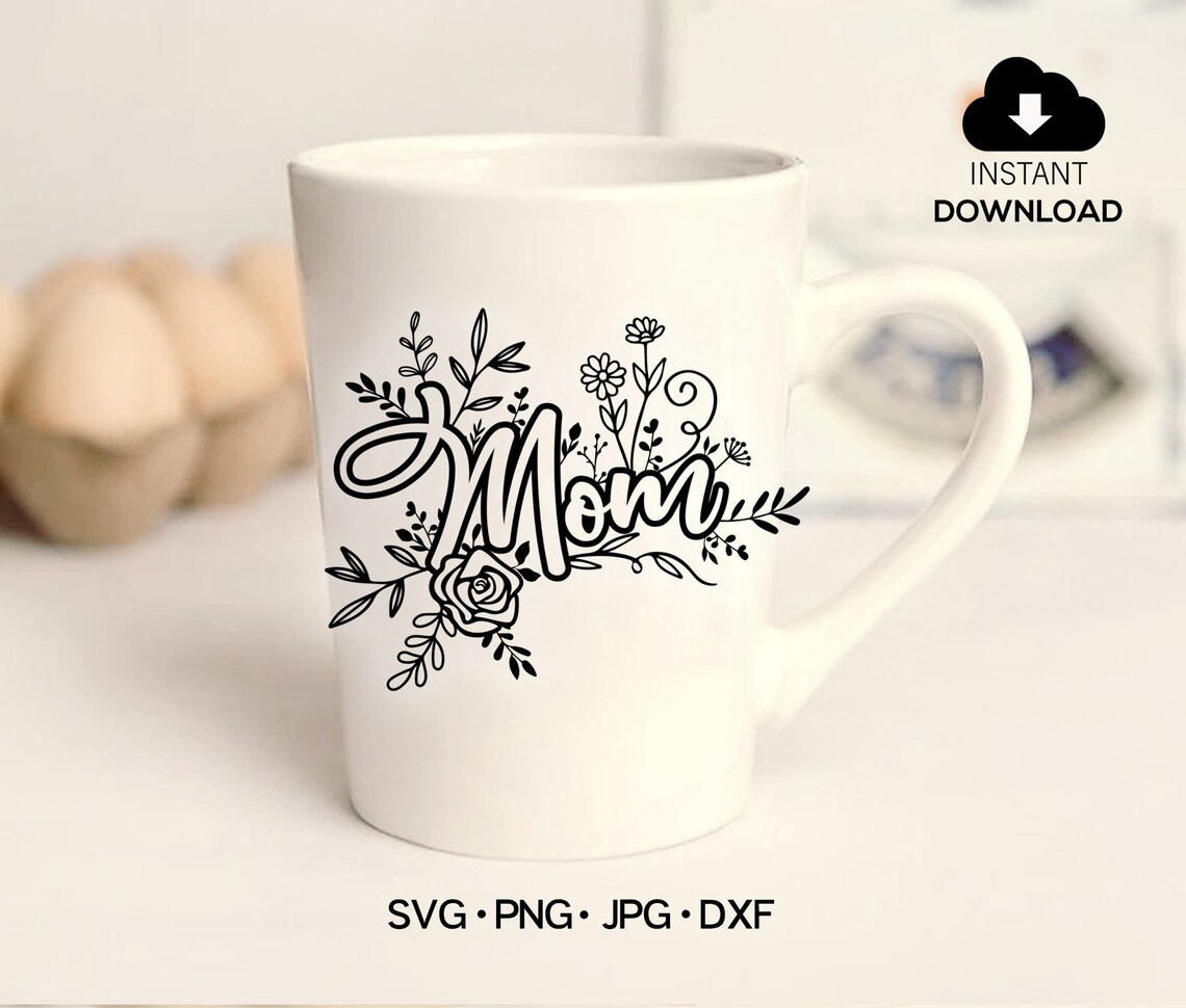 Mom SVG Mom Flower Svg Mother's Day SVG Split Monogram | Etsy