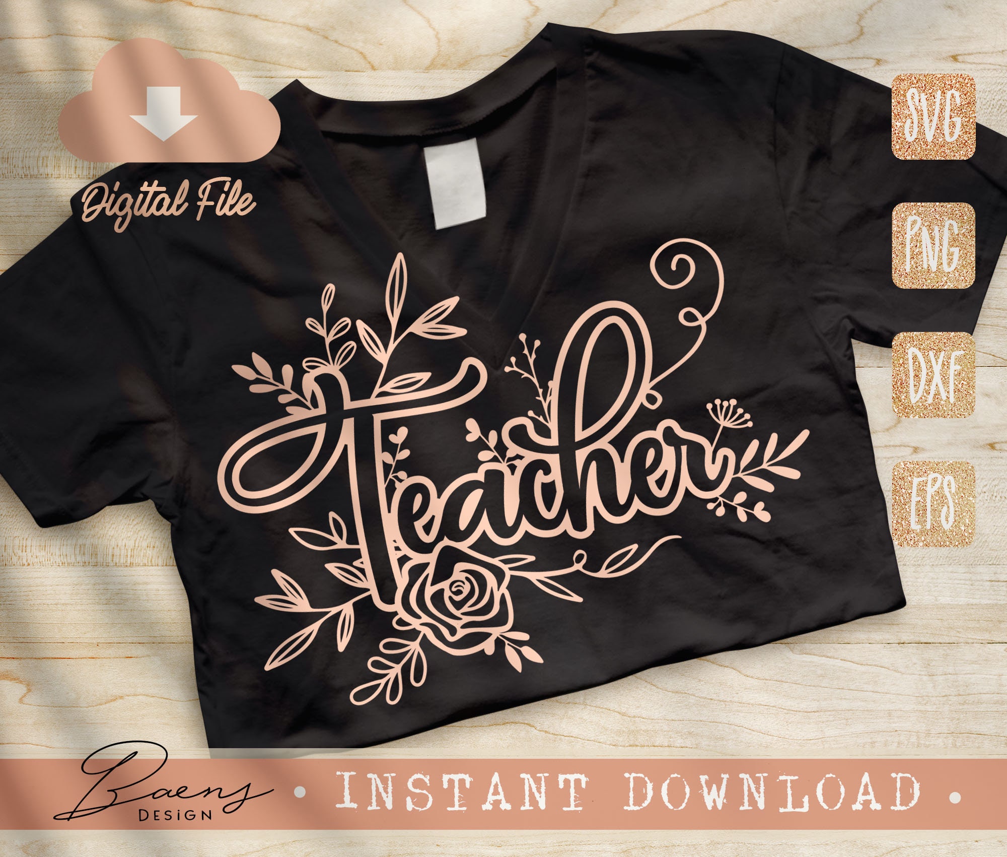 Teacher Svg Teacher Flower Svg Dxf Cut File First Day Of Etsy