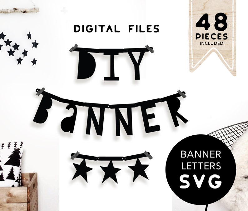 Letter Banner SVG Letter Garland Svg Valentines Day Banner - Etsy