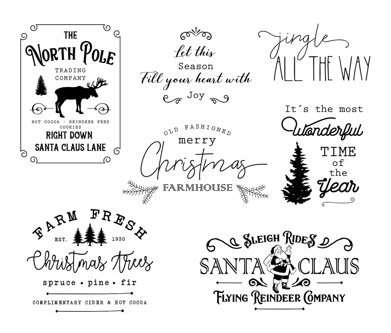 Farmhouse Christmas SVG - 30 DESIGNS - Christmas Bundle SVG - Christmas ...