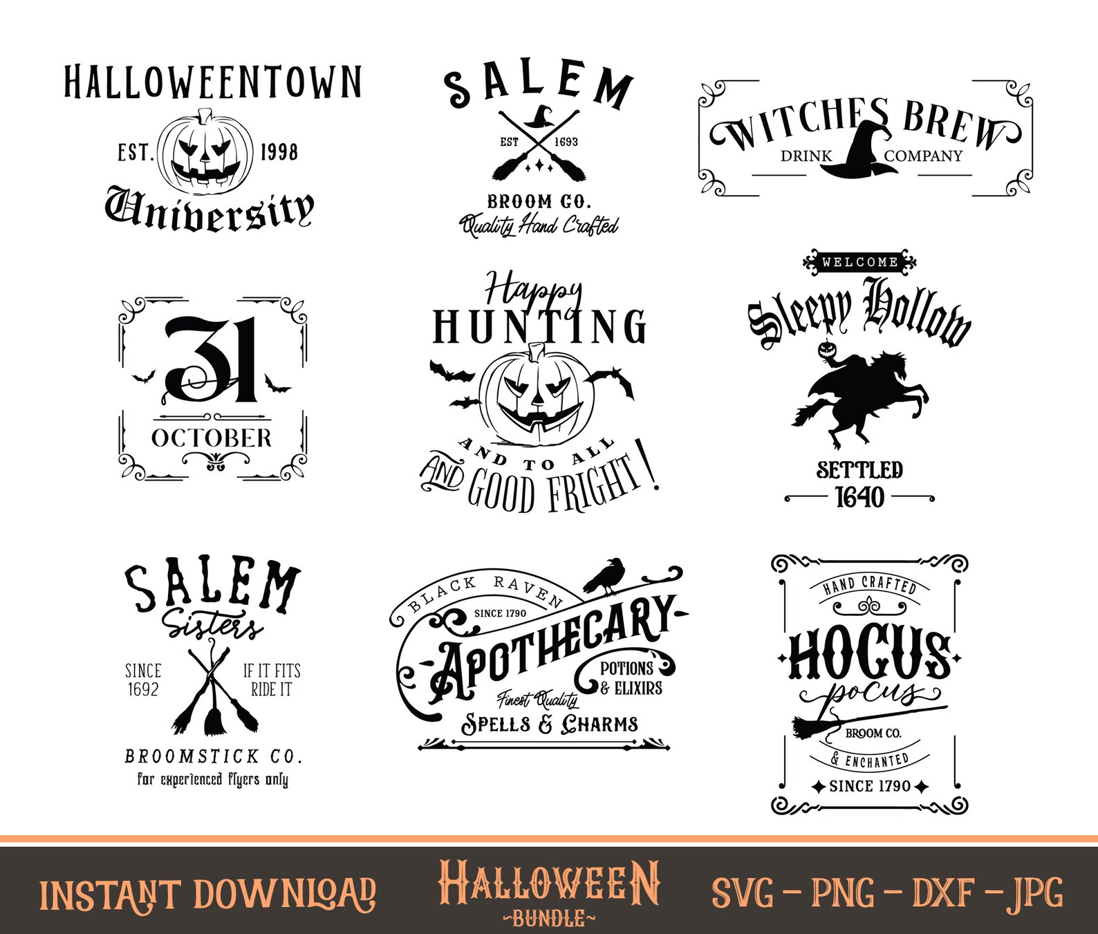 Vintage Halloween Sign SVG Bundle Halloween Bundle Svg - Etsy