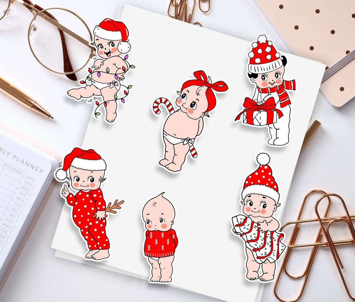 Merry Christmas Bundle Svg, Kewpie Christmas Bundle Png, Santa Hat Svg ...