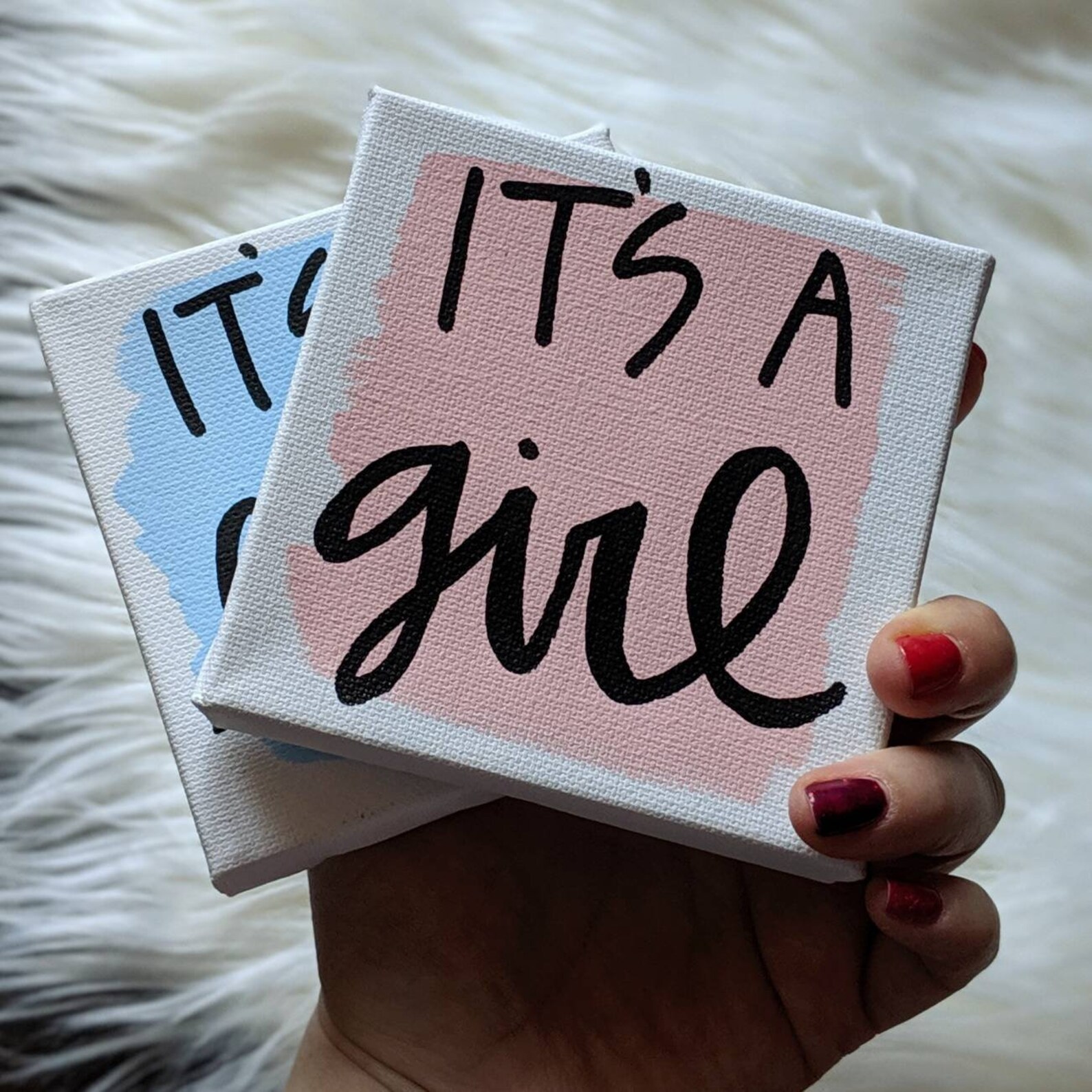 Gender Reveal Mini Canvas | Gender Reveal Mail Announcement | Gender ...