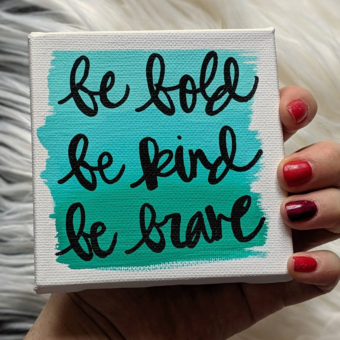 Be Bold Inspirational Quote Canvas Art | 4x4 Inch Mini Quote Canvas ...