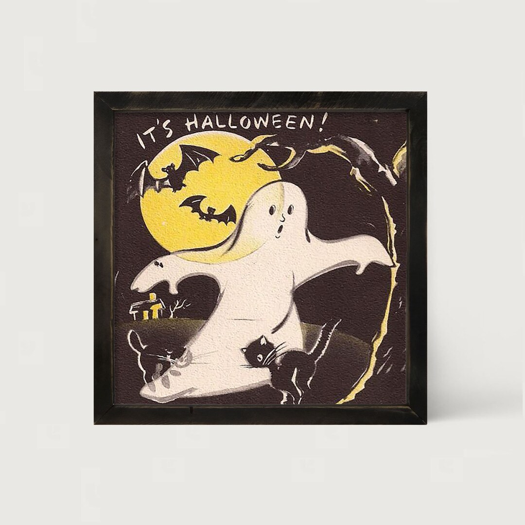 Adorable Retro Ghost: [framed Print] Vintage Halloween, Create a Spooky ...