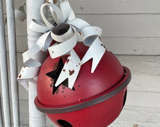Metal Hanging Jingle Bells Beautiful Oversized Metal Christmas Bells ...