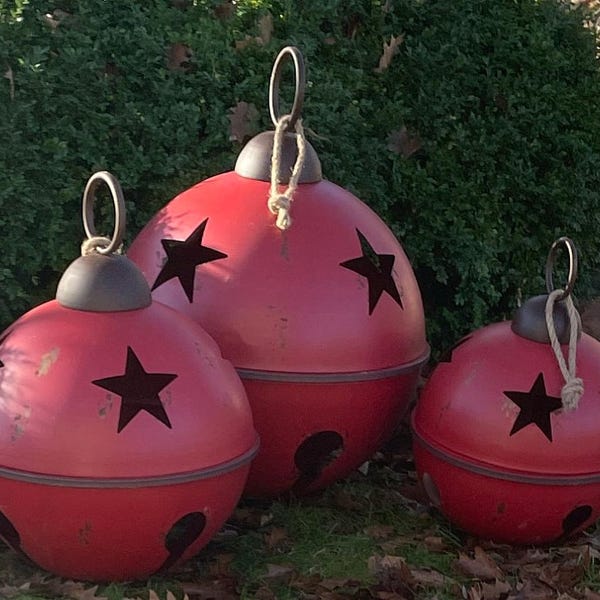 Large Metal Christmas Bells - Etsy