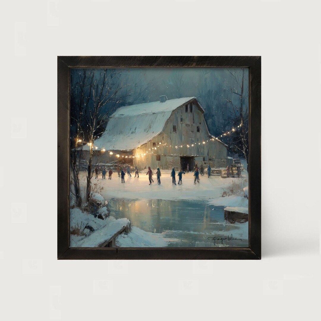 Winter Gathering at the Barn: [framed Print] - Step Into a Winter ...