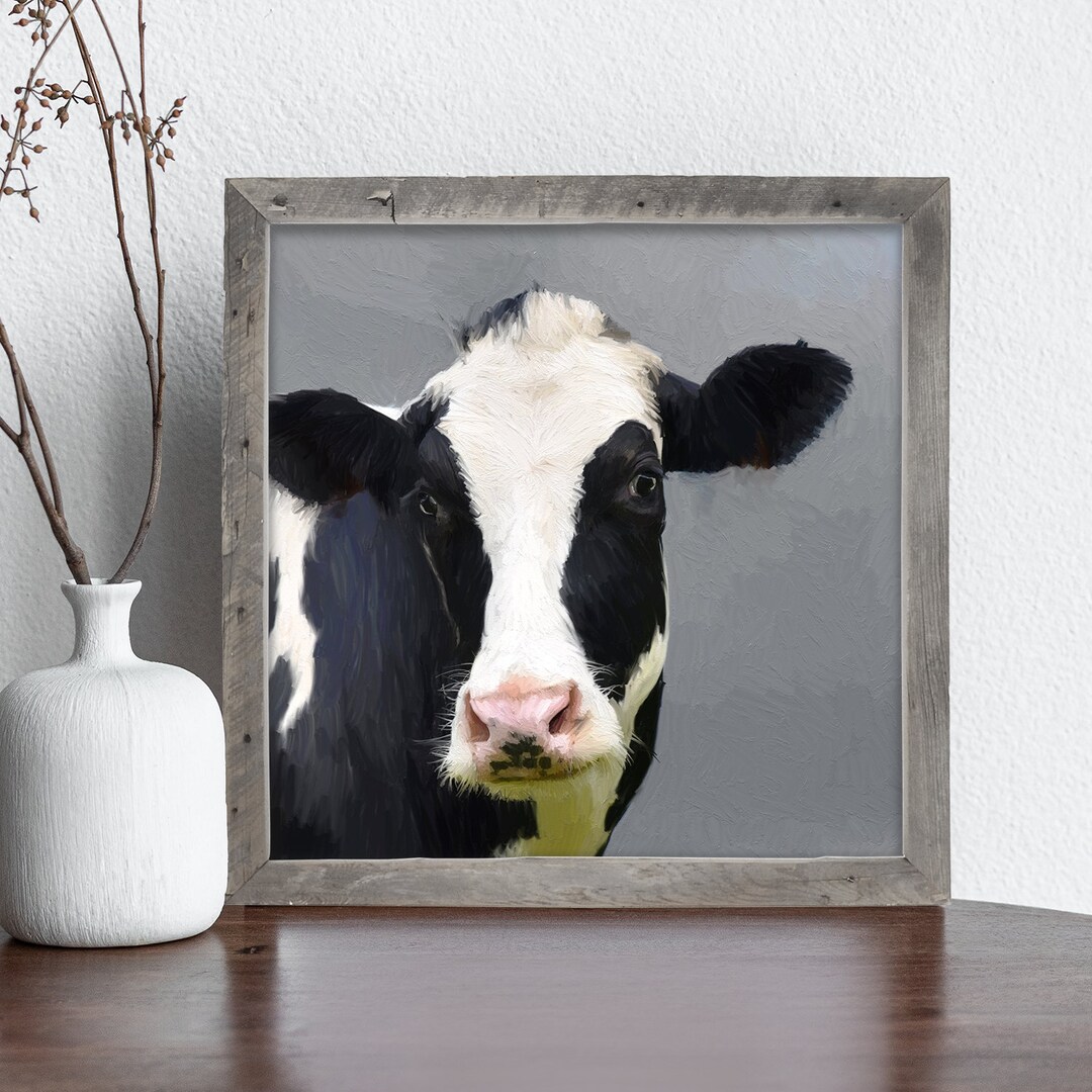 Holstein Cow: framed Print Stunning Barnyard Styled Farm Animal Artwork ...